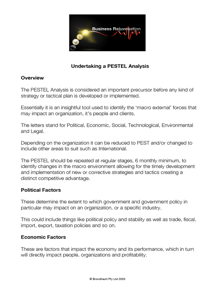 PESTEL Explanation | PDF | Sustainability | Macroeconomics