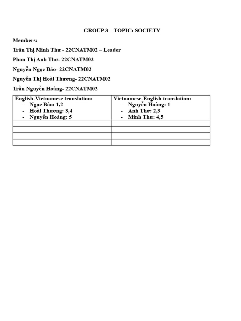 BIÊN-DỊCH Groupwork | PDF