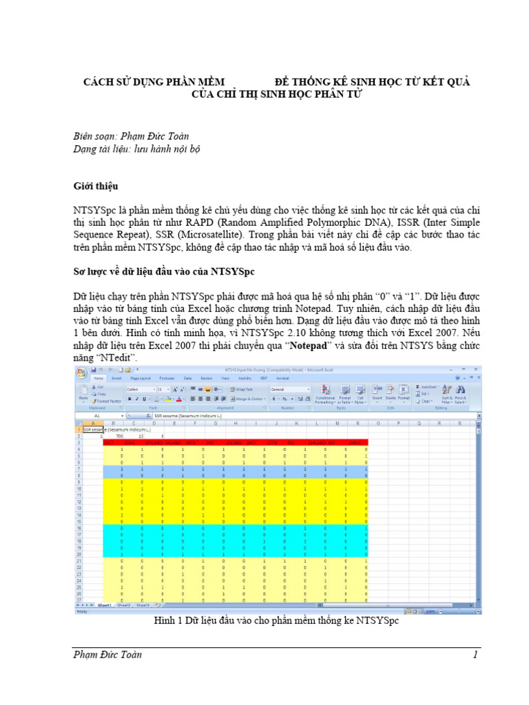 1-Cach Su Dung Phan Mem Ntsyspc de Thong Ke Cay Phan Nhom | PDF