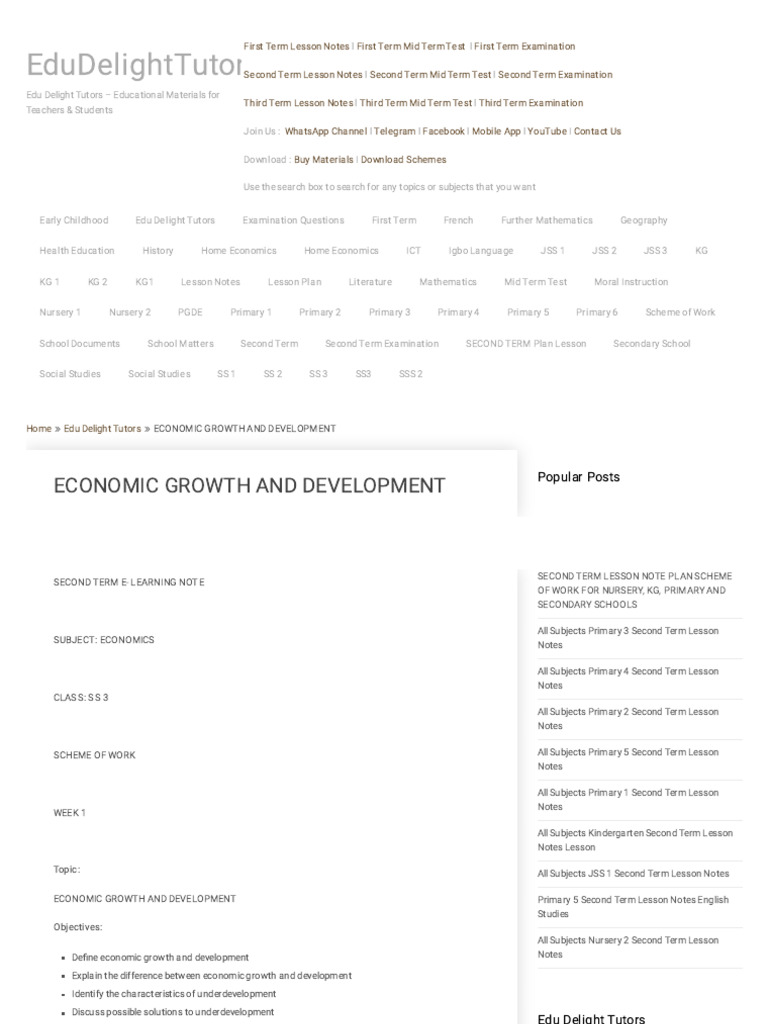 Economic Growth and Development | PDF | Economic Development | Economic ...