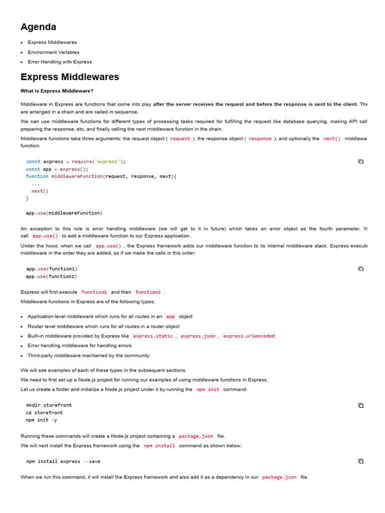 04 Middlewares And Error Handling In Express Js Pdf Html Command Line Interface