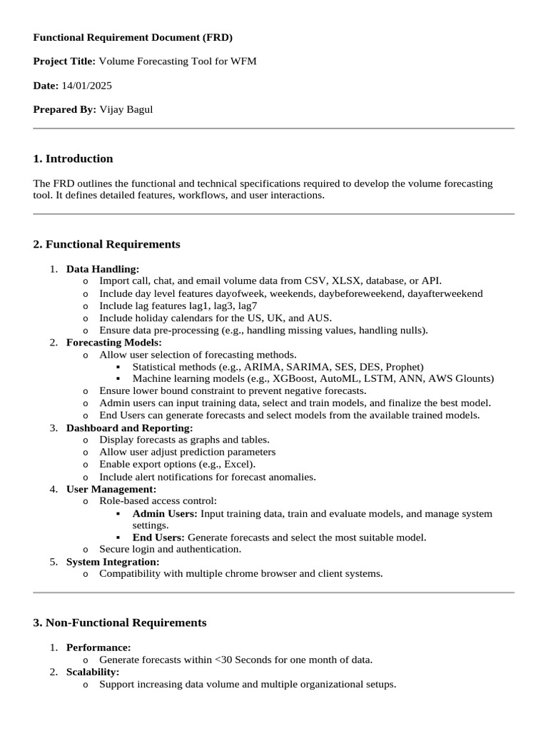FRD Forcasting tool v1 | PDF | Forecasting | Autoregressive Integrated Moving Average