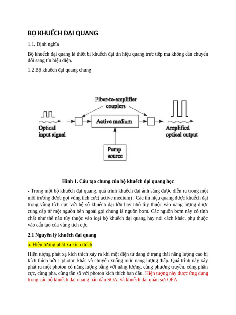 BỘ KHUẾCH ĐẠI QUANG | PDF
