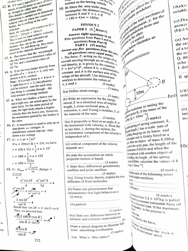 WASSCE Past Questions 2018-2023 | PDF | Neutron | Force
