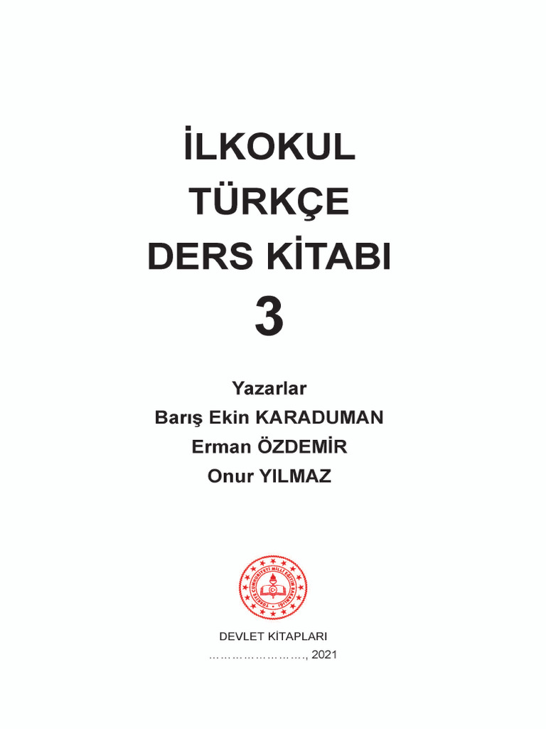 2023-2024 3. Sınıf Türkçe Ders Kitabı - MEB | PDF