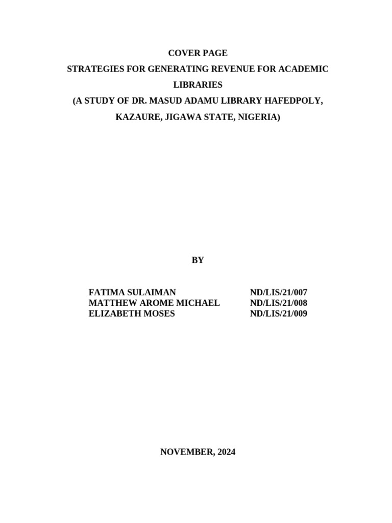 Matthew Aroma LIS Project2 | PDF | Libraries | Nigeria