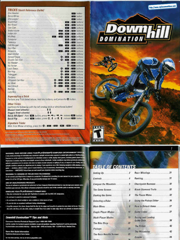 Downhill Domination - Manual - PS2 | PDF