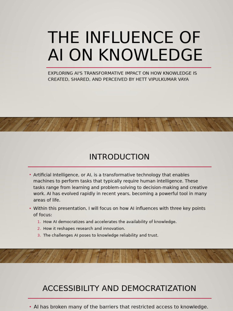 The Influence of AI On Knowledge | PDF | Artificial Intelligence | Intelligence (AI) & Semantics