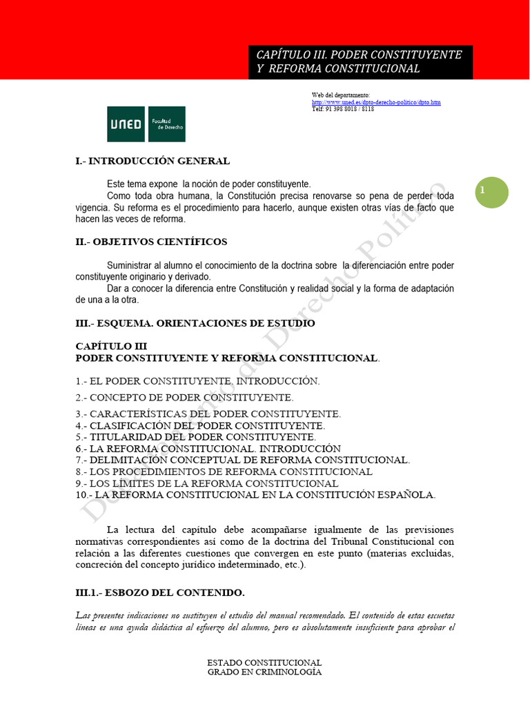 C - Iii. - Poder - y - Reforma Tma 3 | PDF | Constitución | Enmienda constitucional