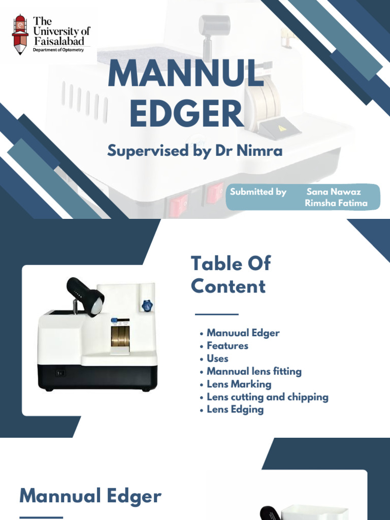 Manual Edger: Features and Uses | PDF | Optics | Equipment