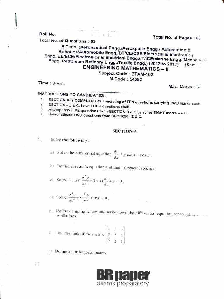 Math2 (1st 2nd) Dec2019 | PDF