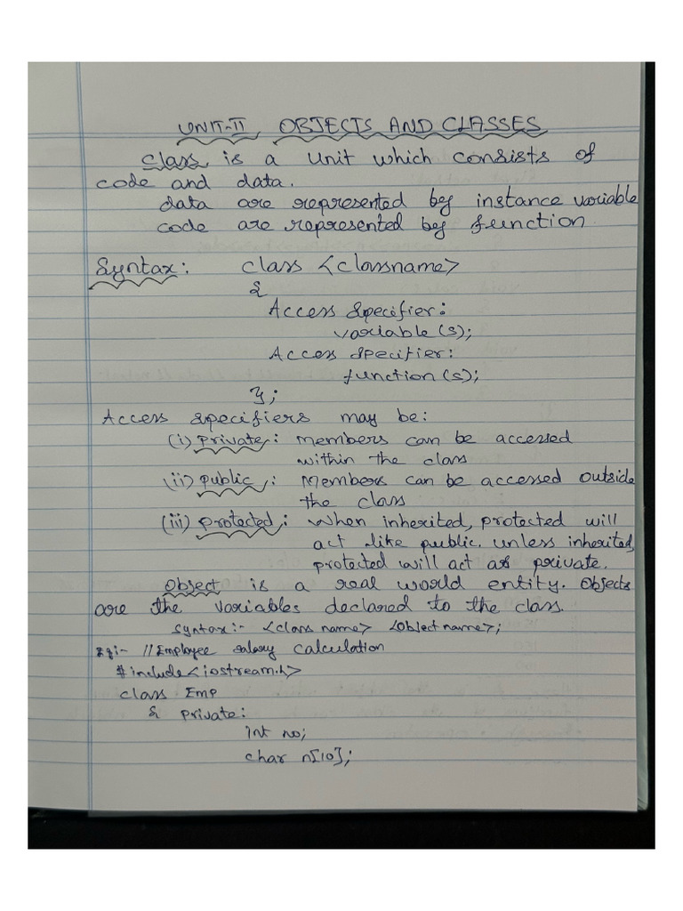 Objects and Classes - OBJECT ORIENTED PROGRAMMING WITH C++ | PDF