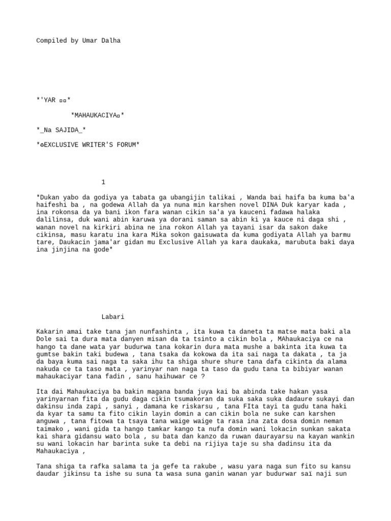 'Yar Mahaukaciya... Complete-1-2-1-1 - 043140 | PDF