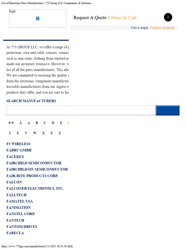List of Electronic Parts Manufacturers-F 773 Group LLC Components ...