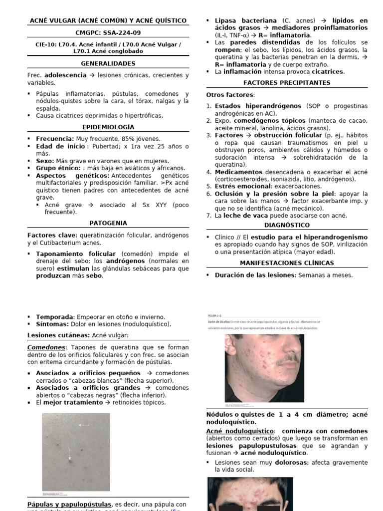 Acné Vulgar | PDF | Dermatología | Medicina CLINICA