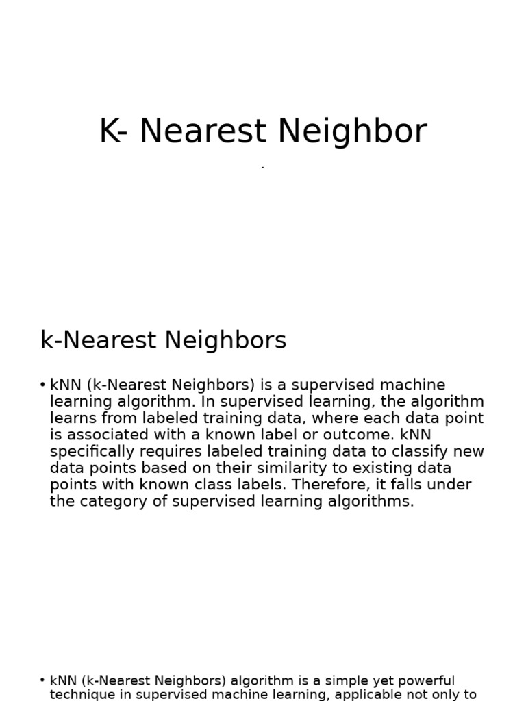 K- Nearest Neighbor | PDF | Applied Mathematics | Statistical Classification