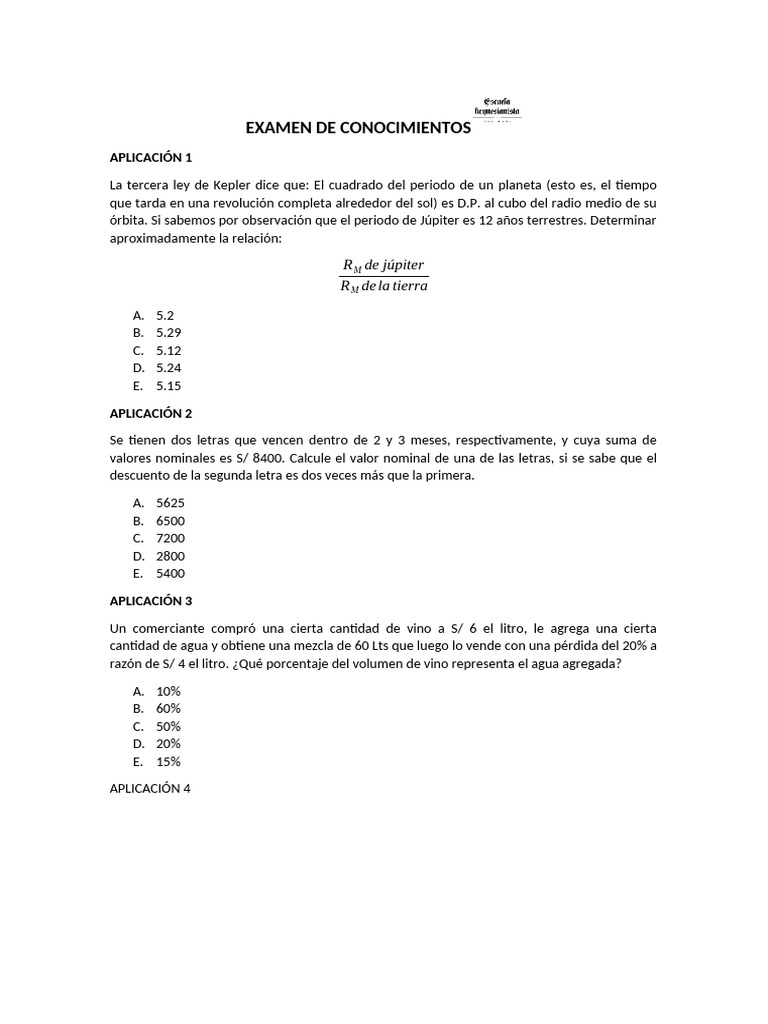 Examen de Conocimientos 1 | PDF