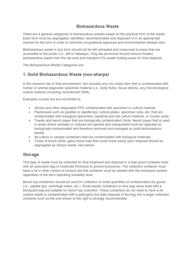 biohazardous-waste | PDF | Waste | Waste Management