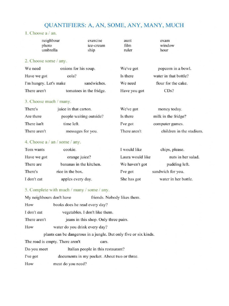 A An Some Many Much | PDF