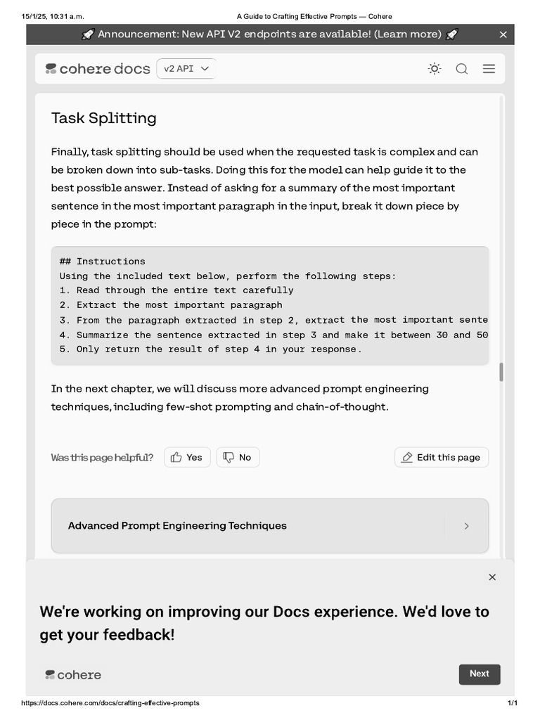 A Guide to Crafting Effective Prompts — Cohere | PDF A Guide to Crafting Effective Prompts — Cohere | PDF
