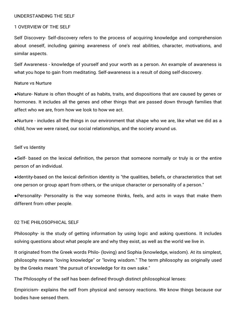 UNDERSTANDING-THE-SEL1.docx-to-students1 | PDF | Id | Soul