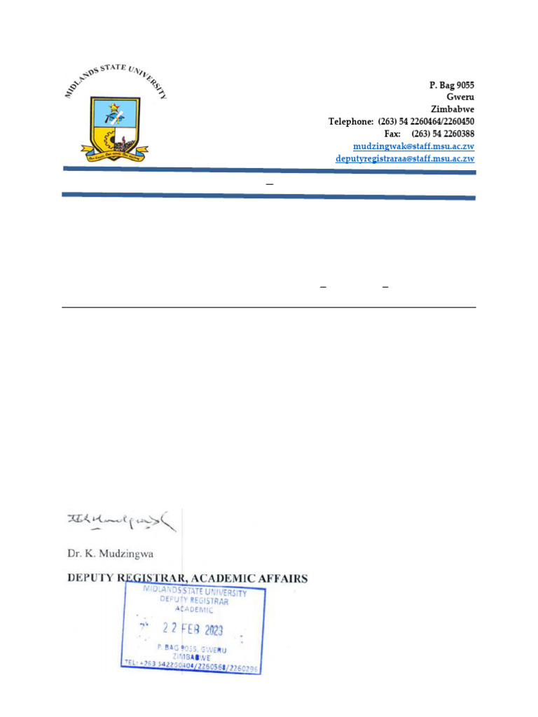 Chihamba Claris Nyasha | PDF