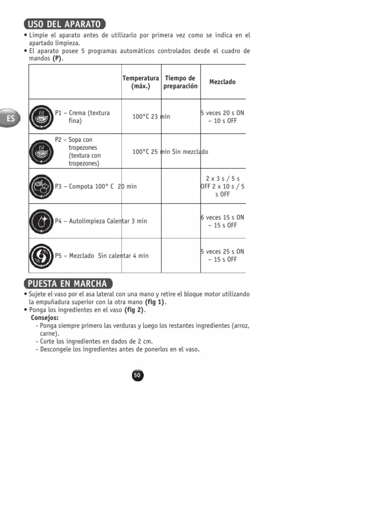 Manual de Uso Moulinex Easy Soup | PDF