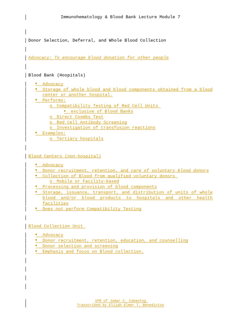 Types of Blood Donation and Grounds For Donor Deferrals | PDF | Blood ...