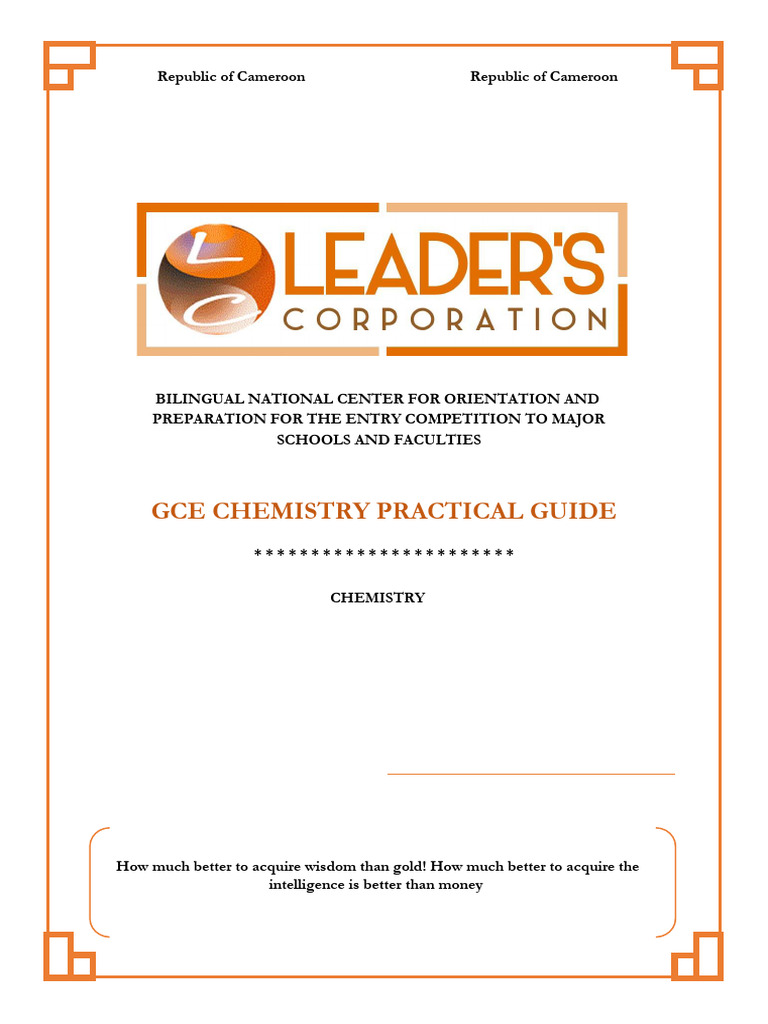 GCE Chemistry Practical Guide 2025 | PDF | Titration | Chemistry