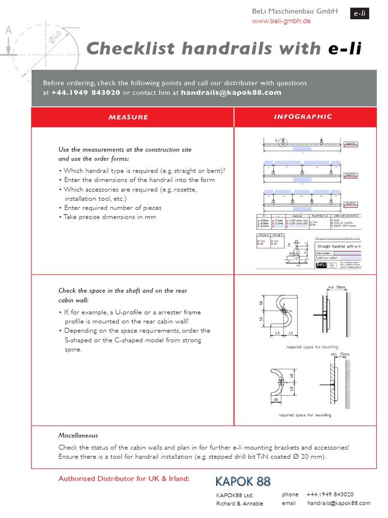 Handrail Ordering Checklist Guide | PDF
