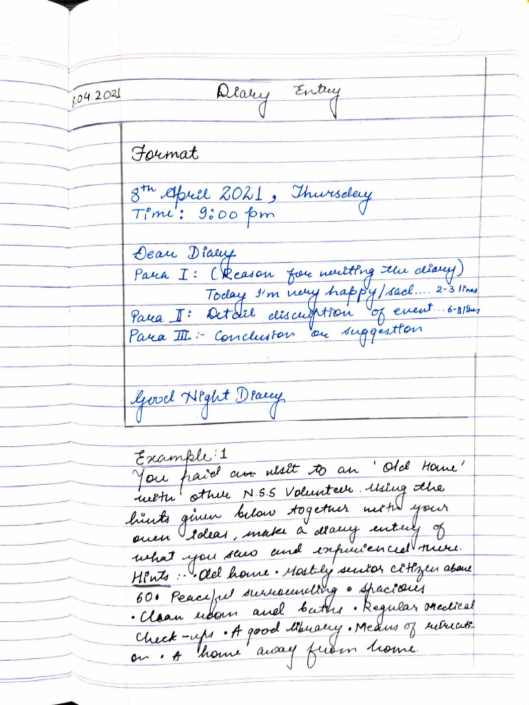 9 D diary entry | PDF