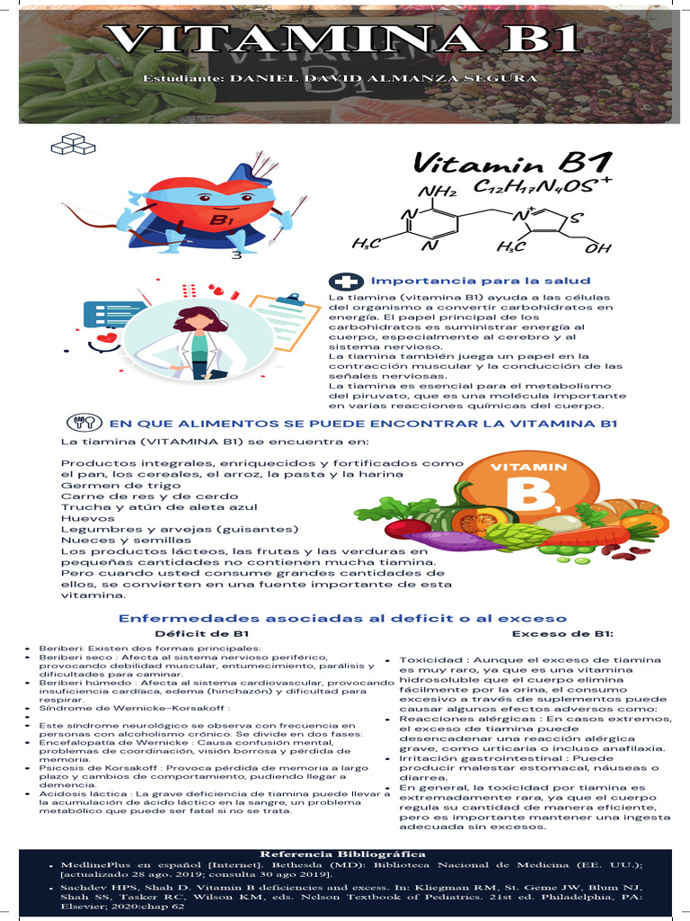 VITAMINA B1 DANIEL DAVID ALMANZA SEGURA (INFOGRAFIA) | PDF