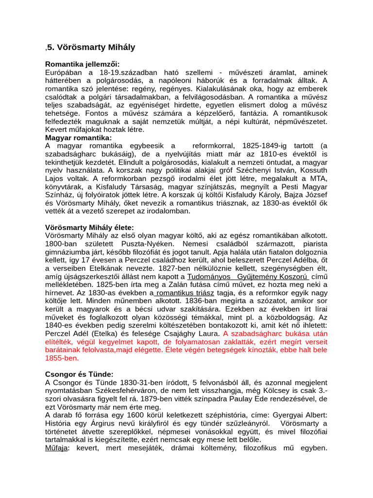 Vörösmarty Mihály | PDF