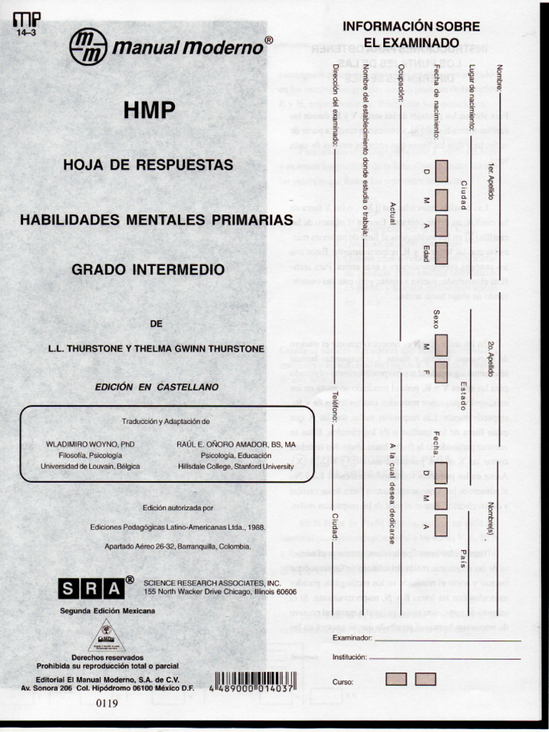 Hoja de Respuestas HMP | PDF