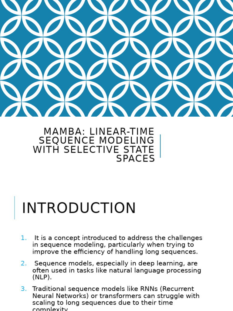 Mamba Sequence Modeling Presentation Pdf Time Complexity Cognitive Science