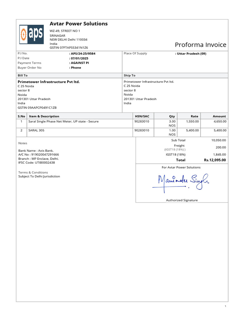 APS24-259584 Primetower Infrastructure Pvt ltd.-1 | PDF