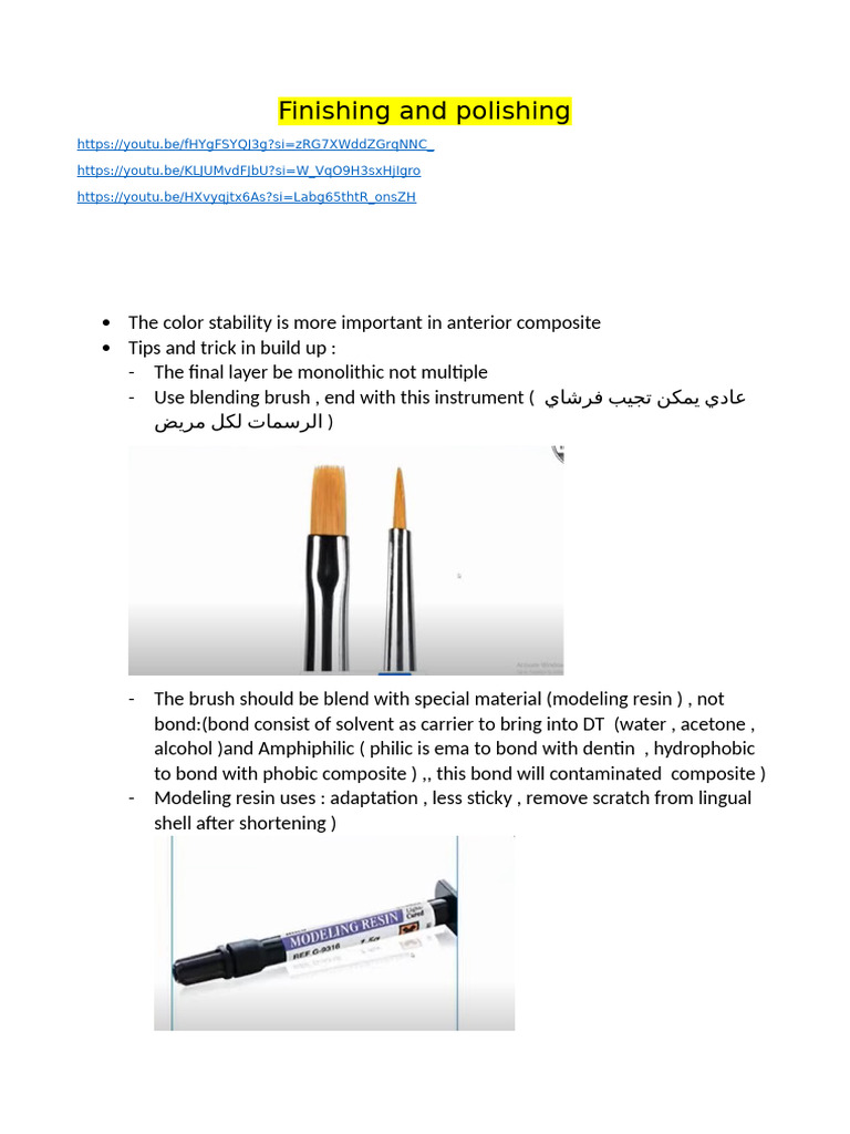 finishing and polishing | PDF | Dentistry Branches