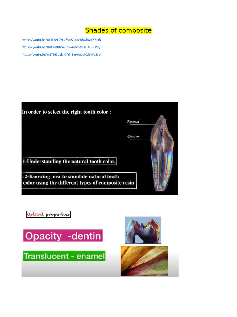 Tokoyama Composite Shade Techniques | PDF | Tooth Enamel | Dental Anatomy
