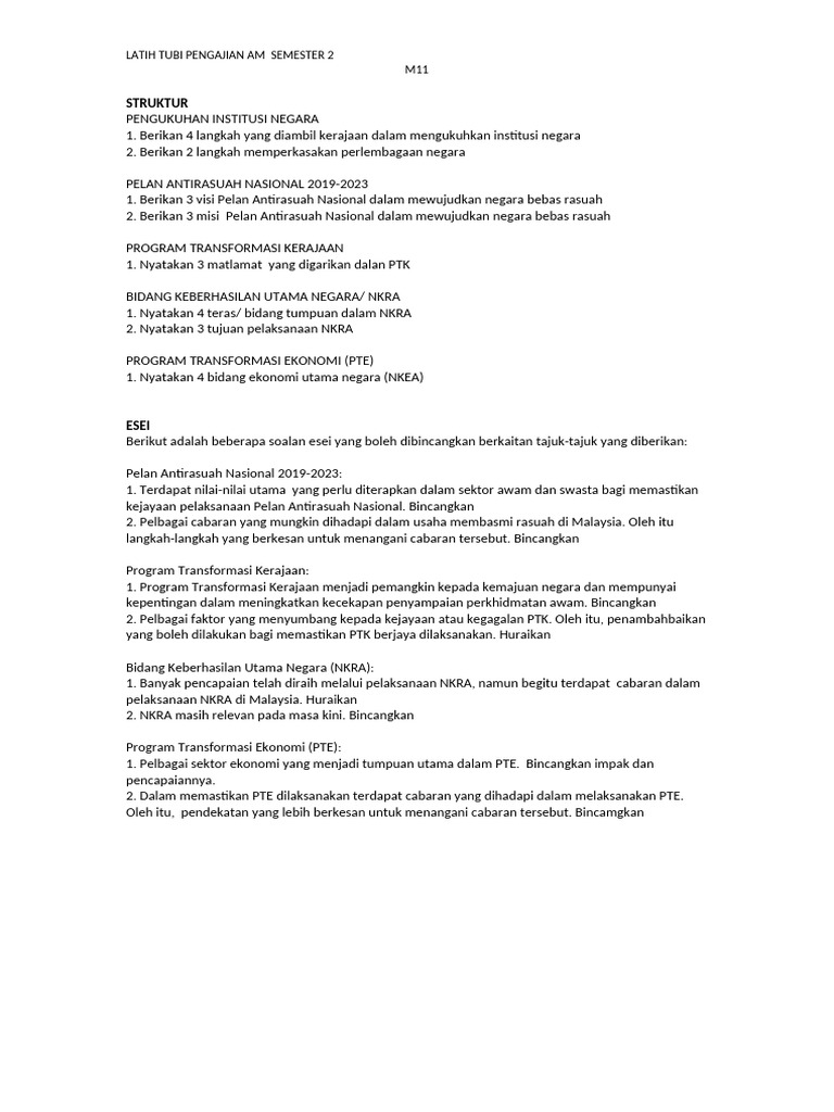 LATIH TUBI M11 | PDF