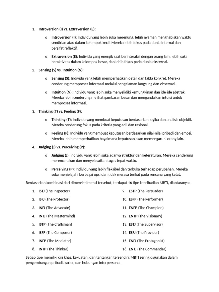 MBTI | PDF