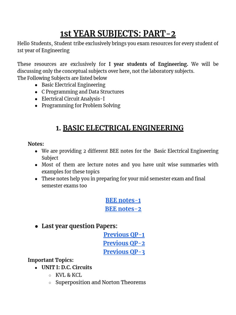 1st Year Subjects - Part-2 | PDF | Pointer (Computer Programming) | Electrical Network