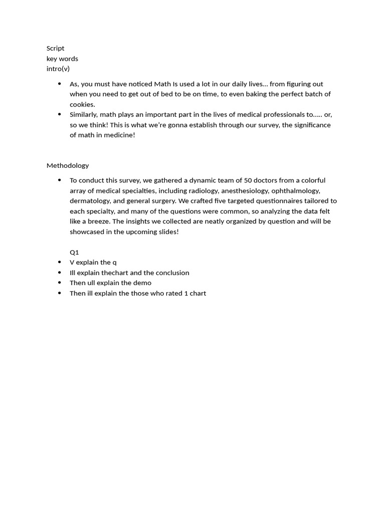 Importance of Math in Medicine Survey | PDF