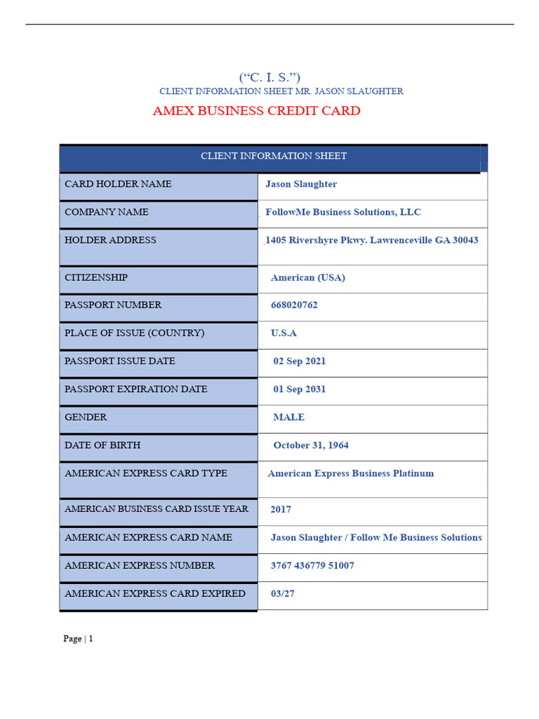 Cis Jason Slaughter American Express PDF | PDF | American Express ...