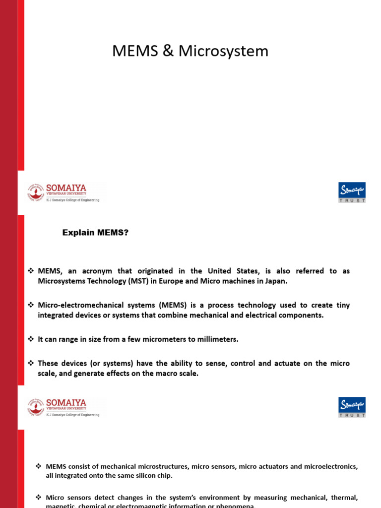 MEMS | PDF | Biosensor | Sensor