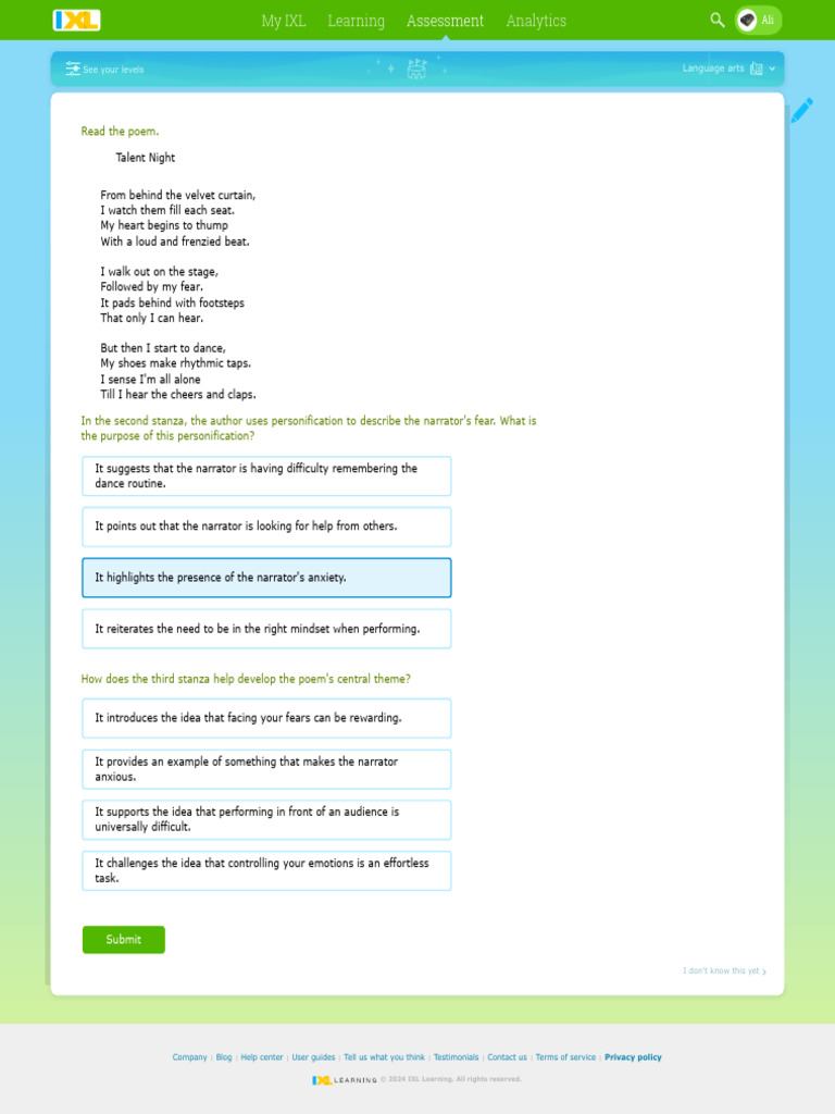 IXL - Diagnostic Arena | PDF