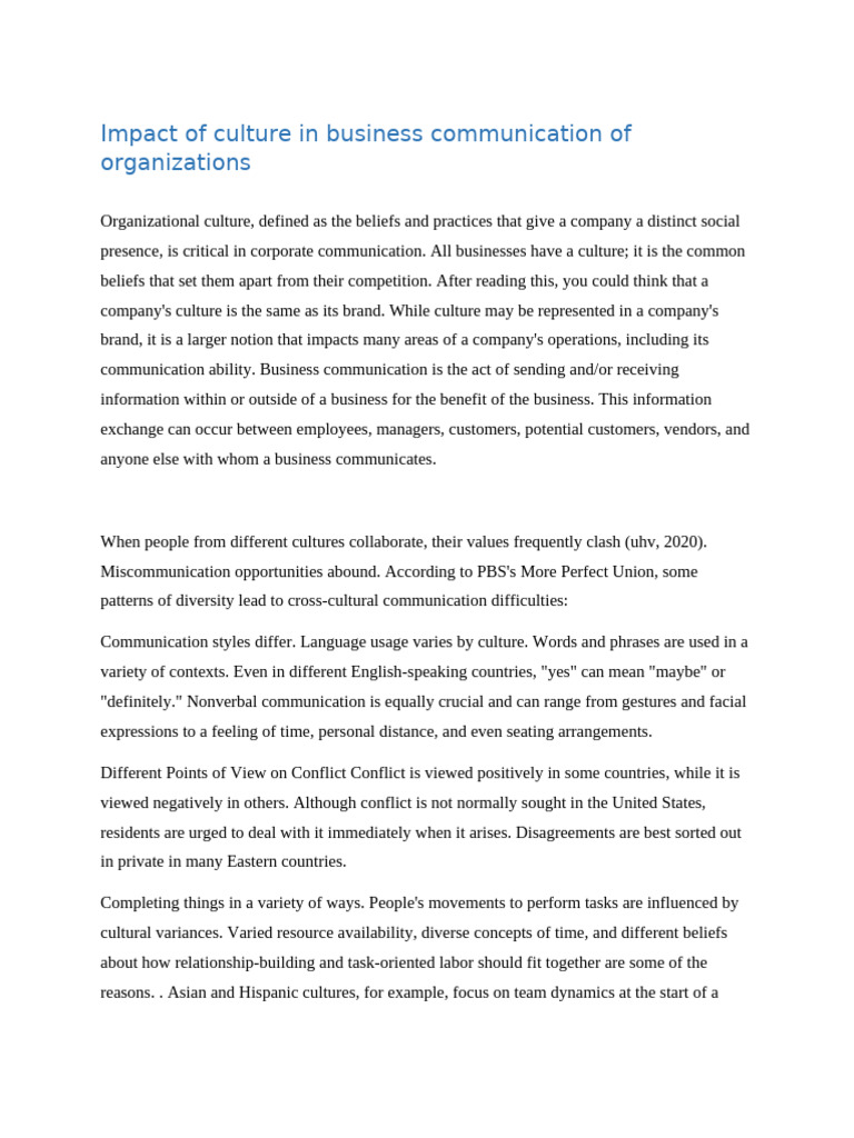 Impact-of-culture-in-business-communication-of-organizations_v1 | PDF ...