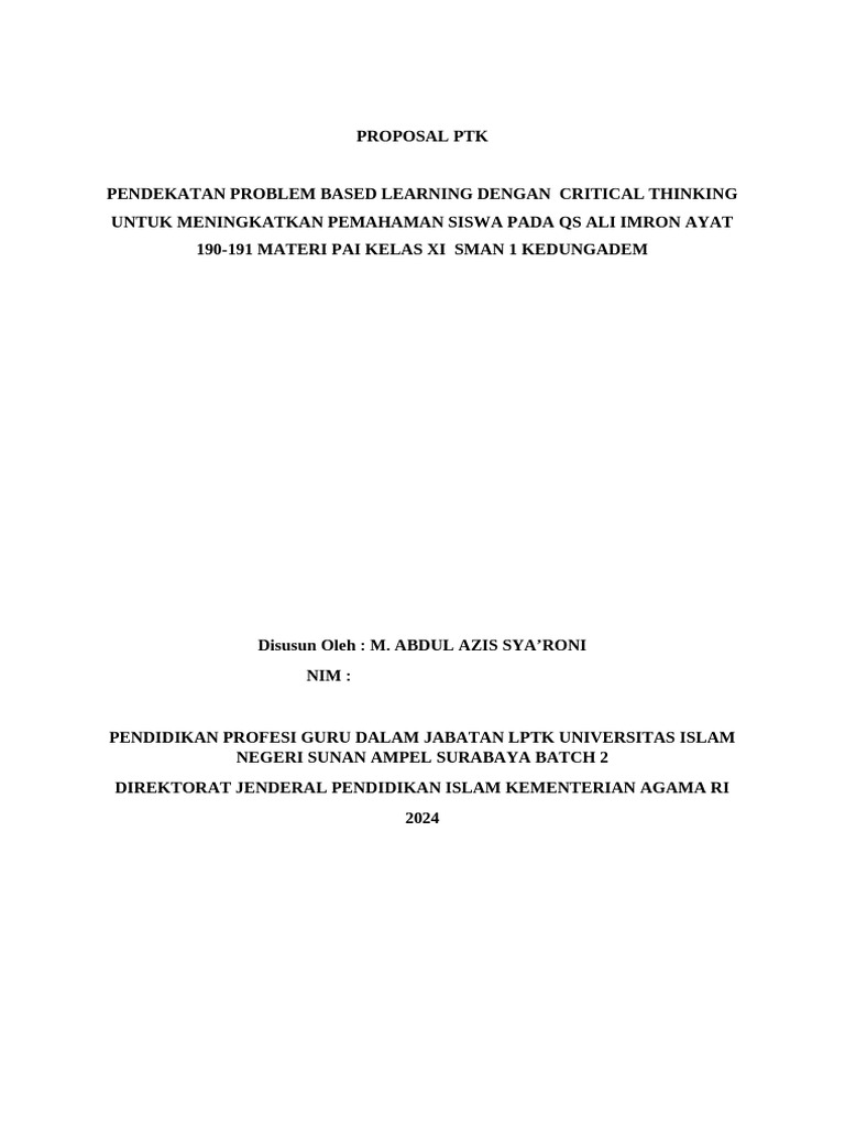 PROPOSAL PTK Azis | PDF