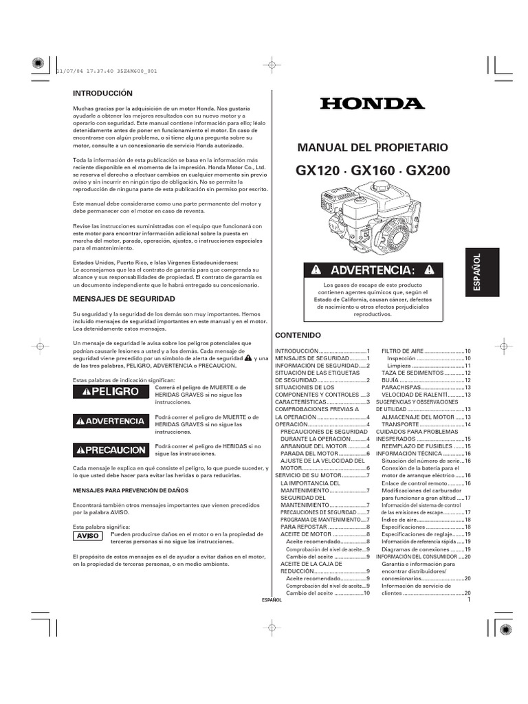 Mdu GX160H2 QTB | PDF | Cambiar | Acelerador