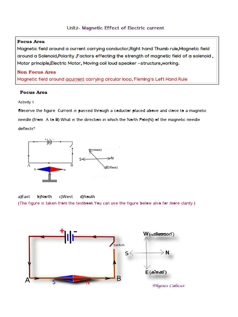 SSLC Physics Chapter 2 EM Q & A | PDF