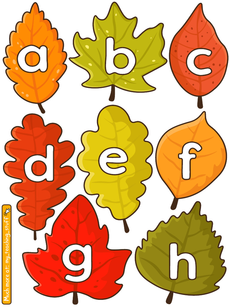 Autumn Leaves Alphabet Lowercase Letters by My Teaching Stuff | PDF